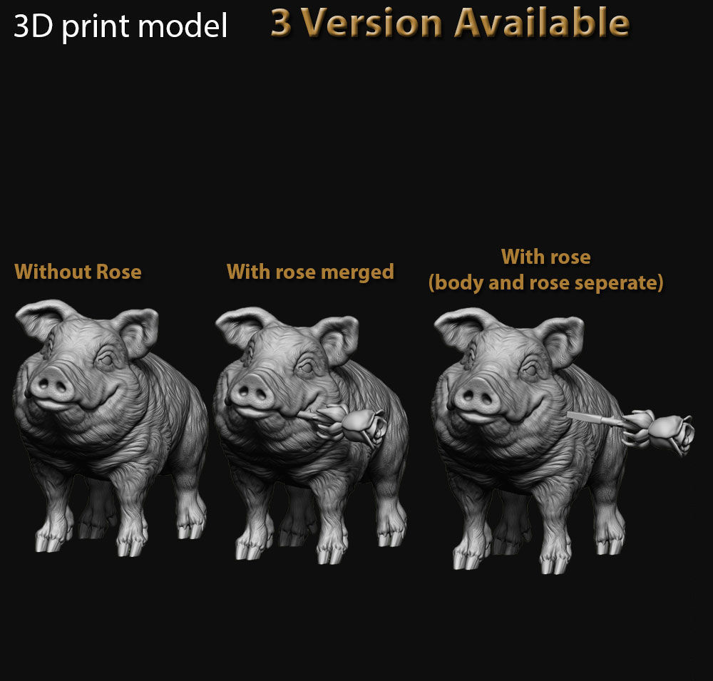 Pig vol1 Miniature figure 3D model 3D printable | CGTrader