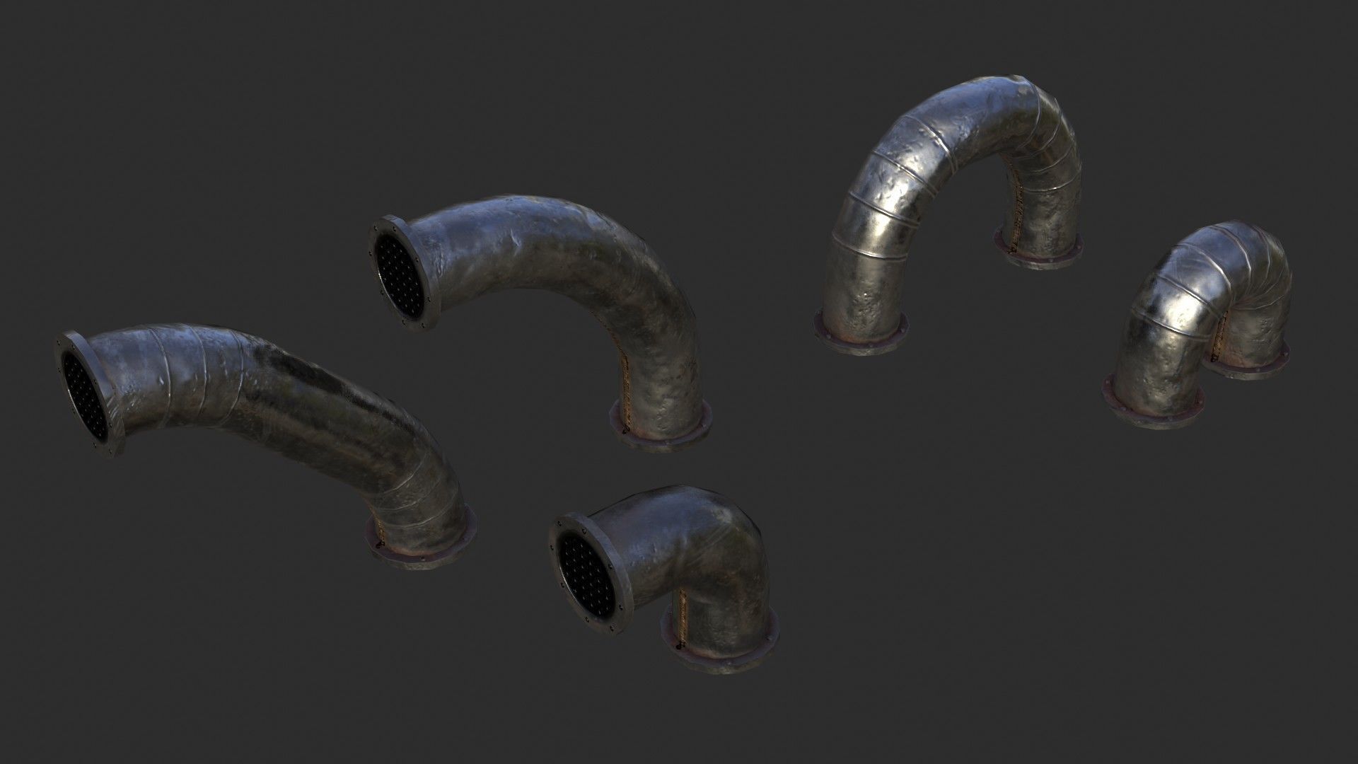 3D model Old Folded Metallic Pipes VR / AR / low-poly | CGTrader