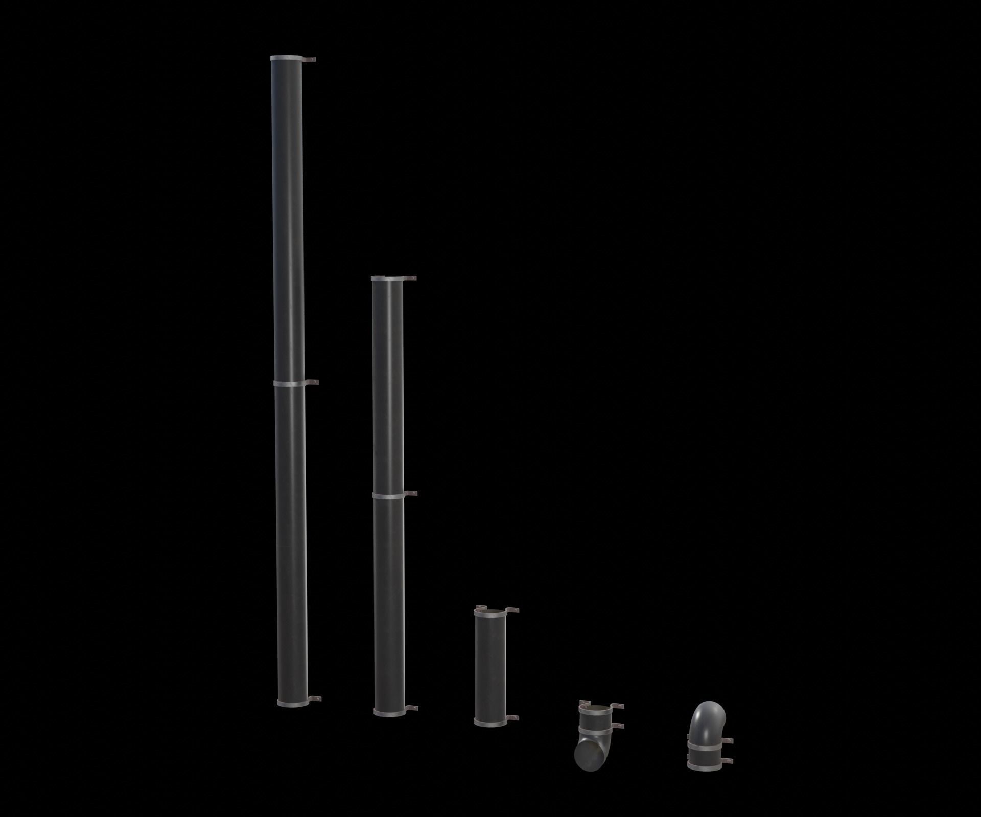 3D model External apartment building kitbash props VR / AR / low-poly ...