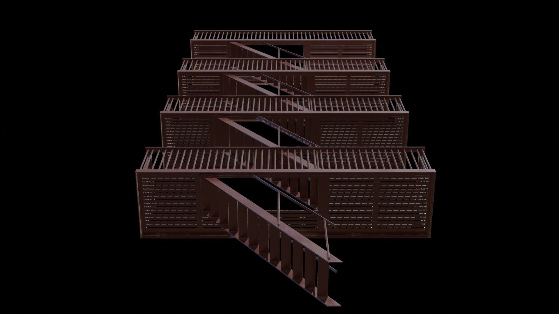 3D model External apartment building kitbash props VR / AR / low-poly ...