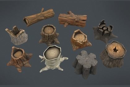 3D model Stylized stumps pack VR / AR / low-poly | CGTrader