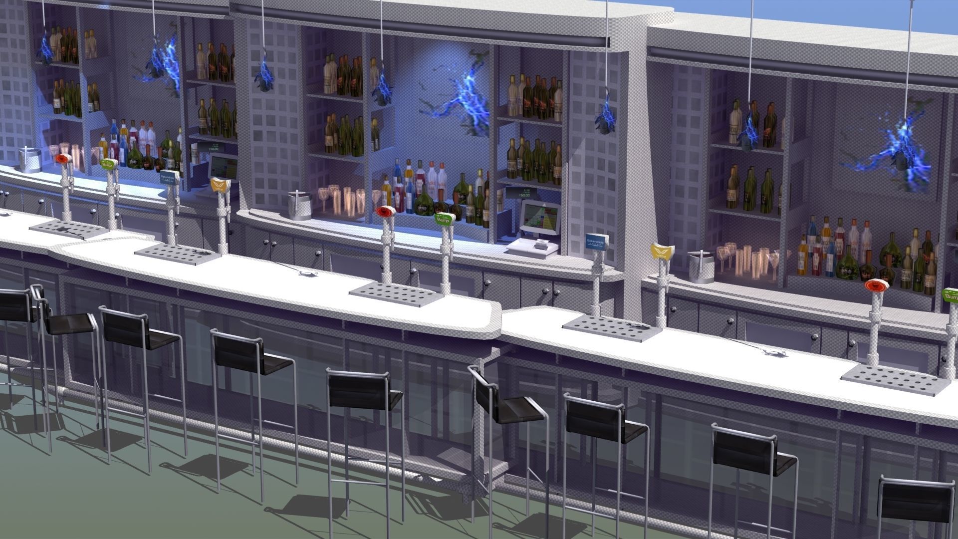 3D model Nightclub Laser Bar VR / AR / low-poly | CGTrader