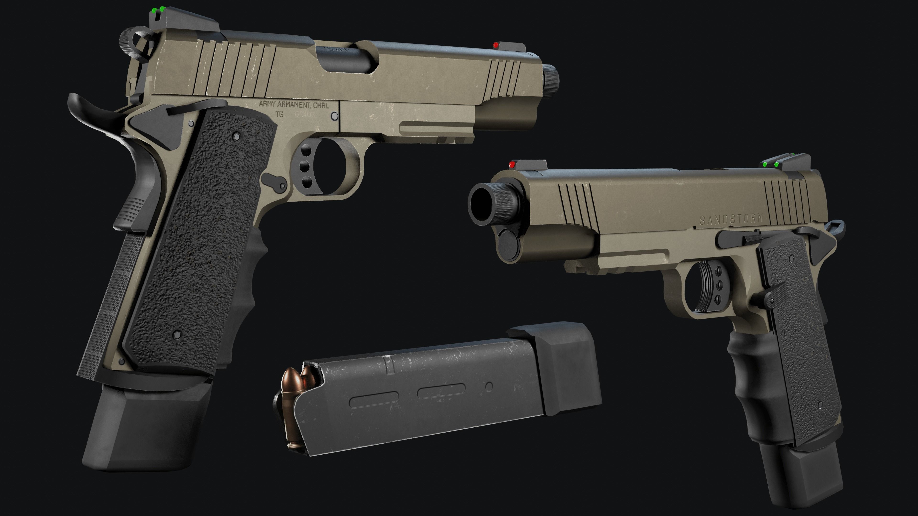 1911 R32 Sandstorm Army Armament 3D model | CGTrader