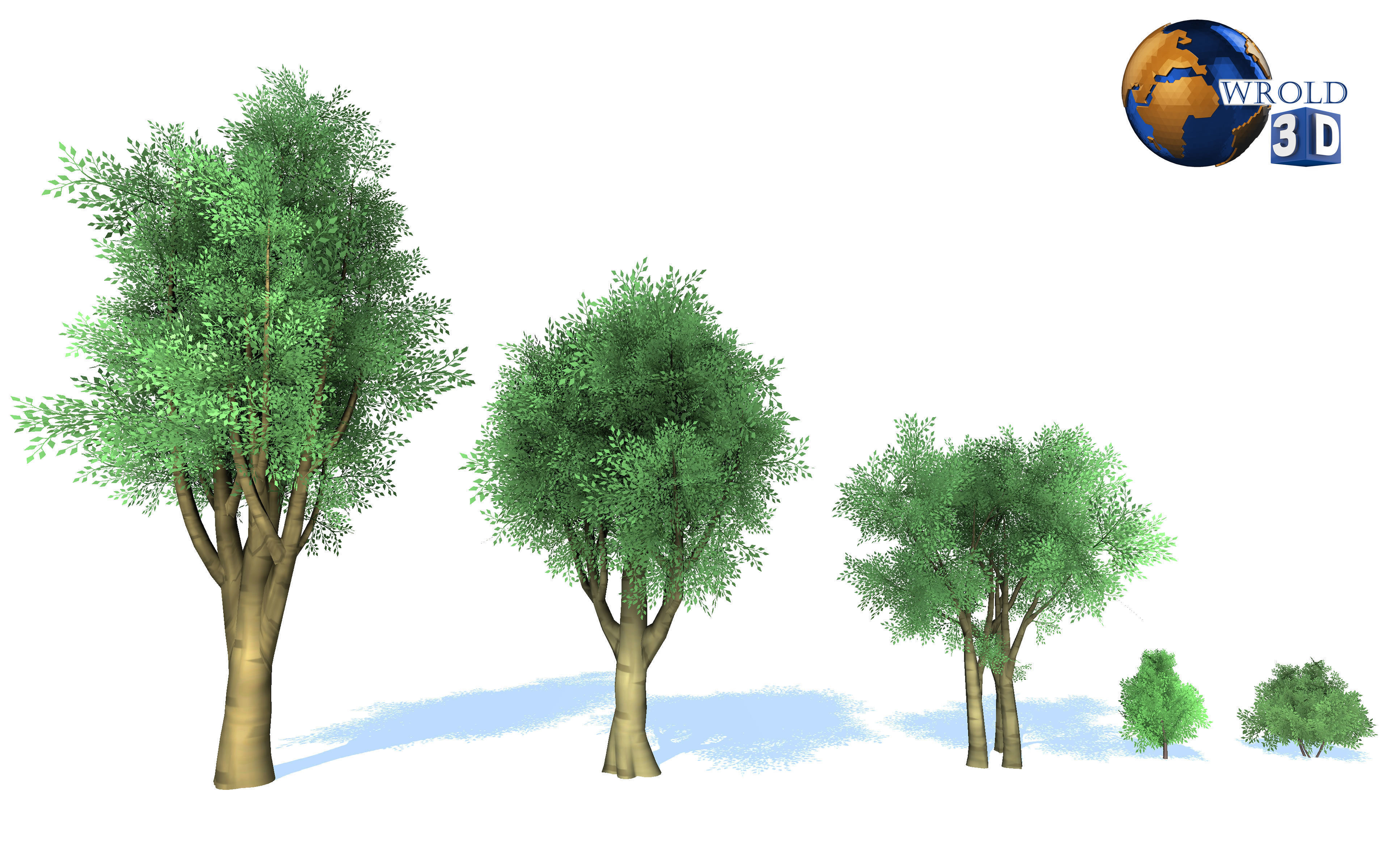 Stylize colorful trees pack lowpoly 3d model game-ready