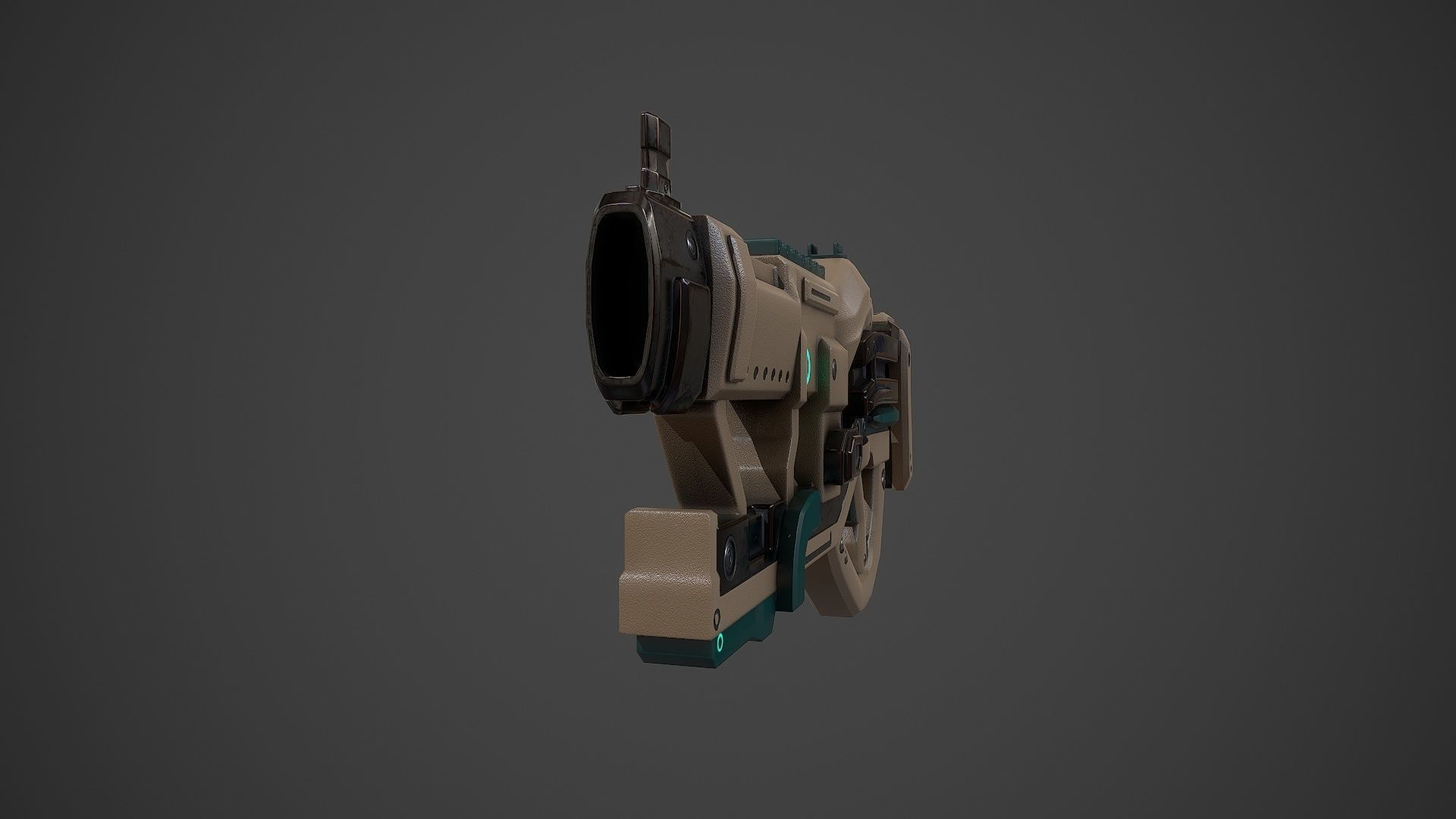 3D model Low poly sci fi compact assault rifle weapon VR / AR / low ...