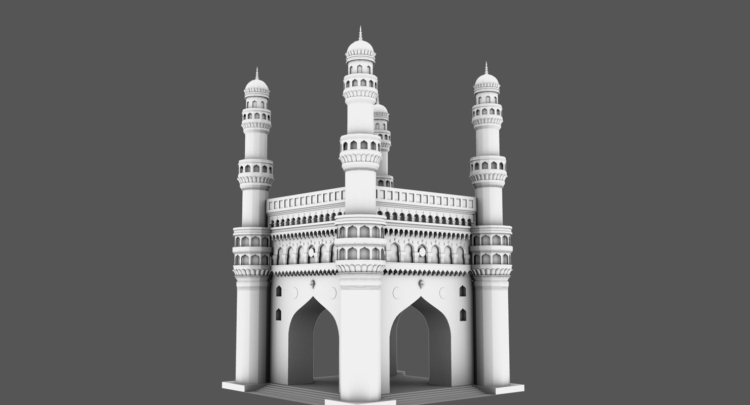 hyderabad charminar 3d model 3D model | CGTrader