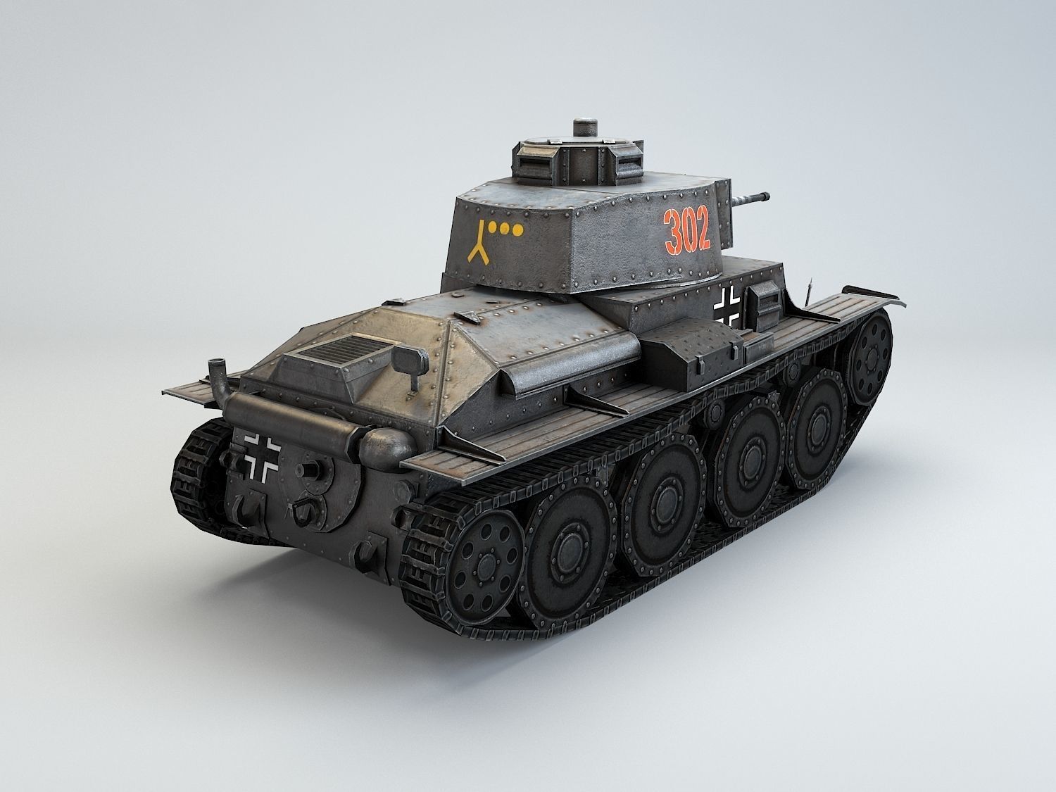 3D model Low Poly Panzer 38t Light Tank VR / AR / low-poly | CGTrader