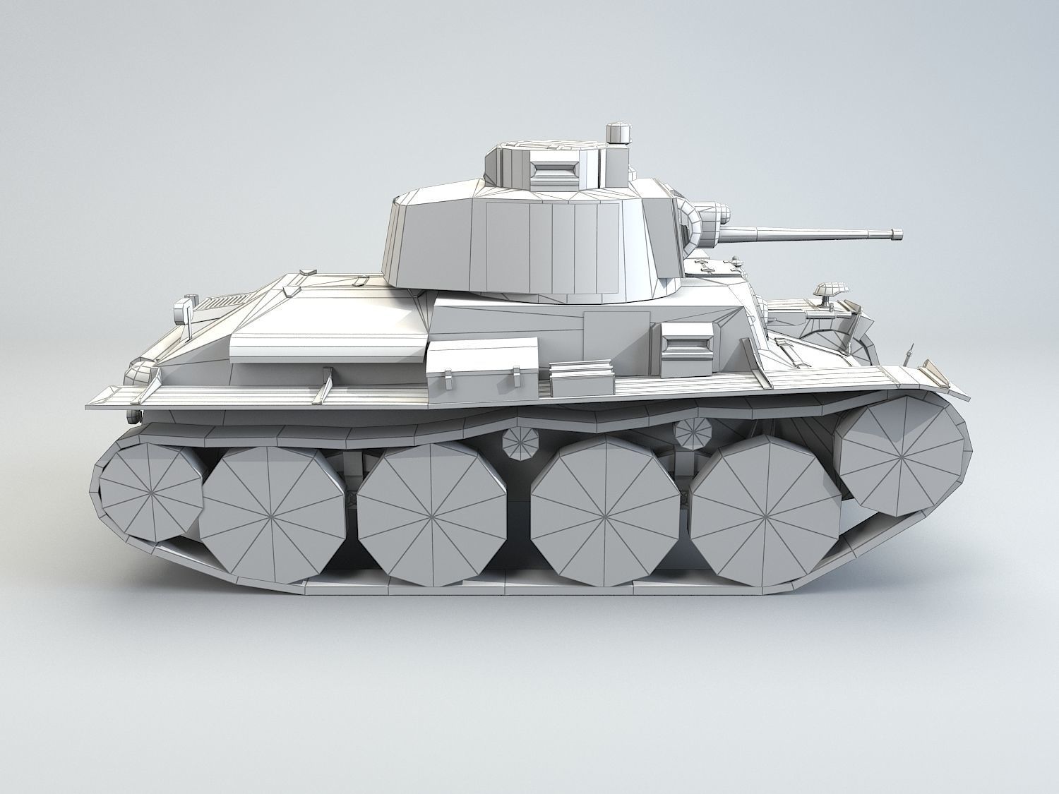 3D model Low Poly Panzer 38t Light Tank VR / AR / low-poly | CGTrader