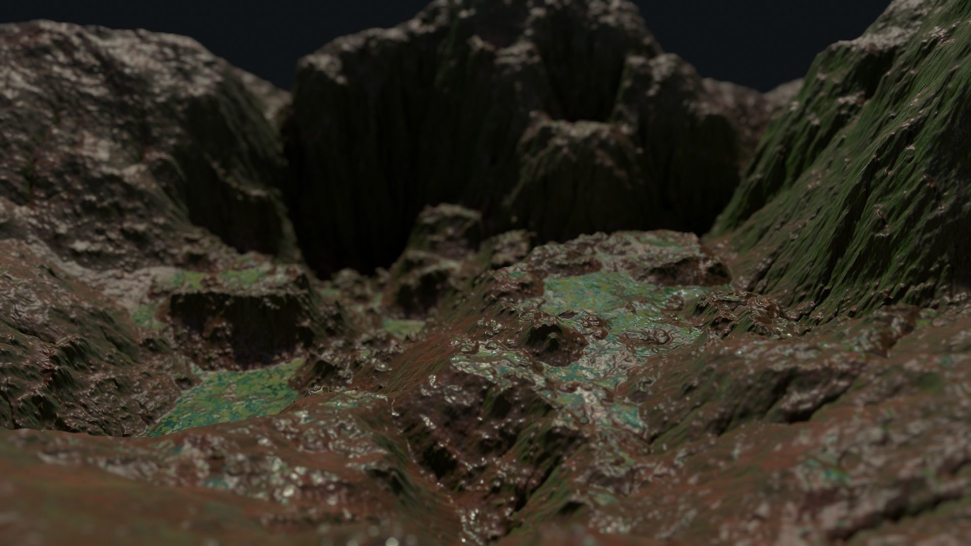 3D model Tileable swamp mountains landscape environment VR / AR / low ...