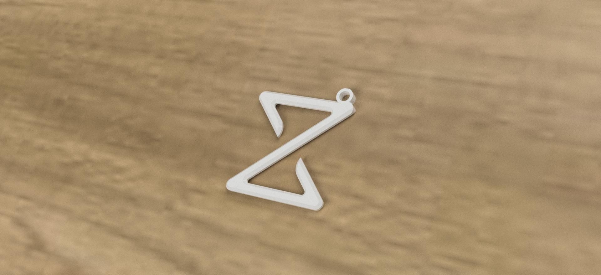 Z keychain 3D model 3D printable | CGTrader