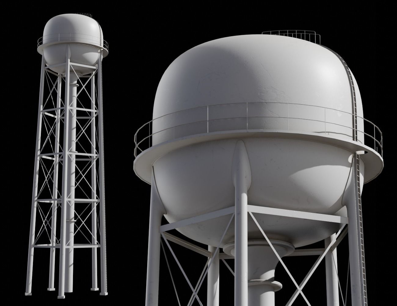 3d Model Water Tower Tank Vr Ar Low Poly Cgtrader