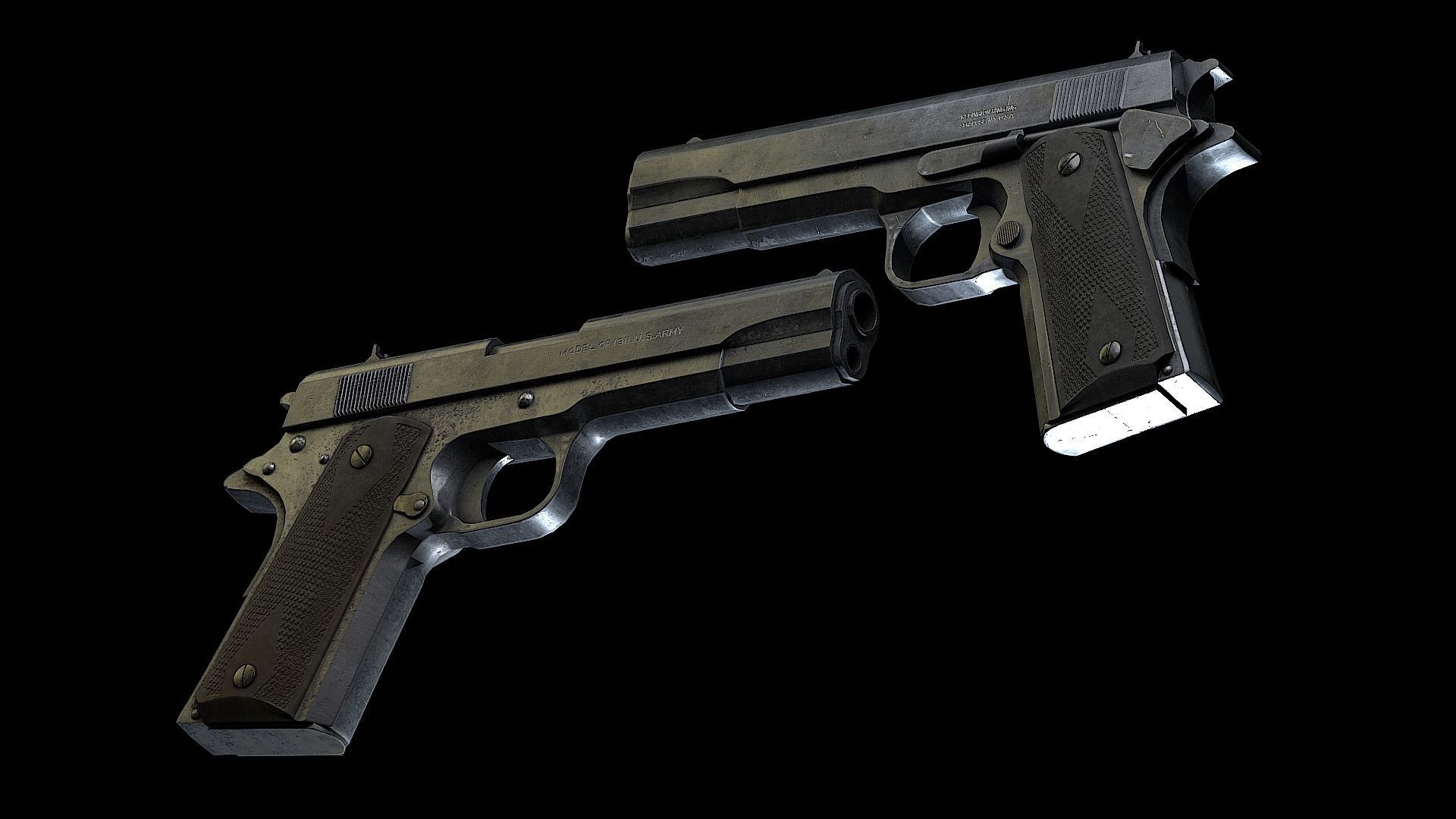 3D model Clt-1911 WW2 Realistic sidearm VR / AR / low-poly | CGTrader