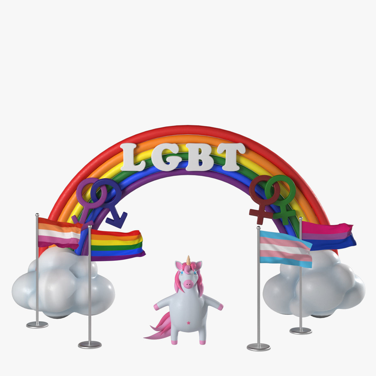 LGBT-community symbols 3D model | CGTrader
