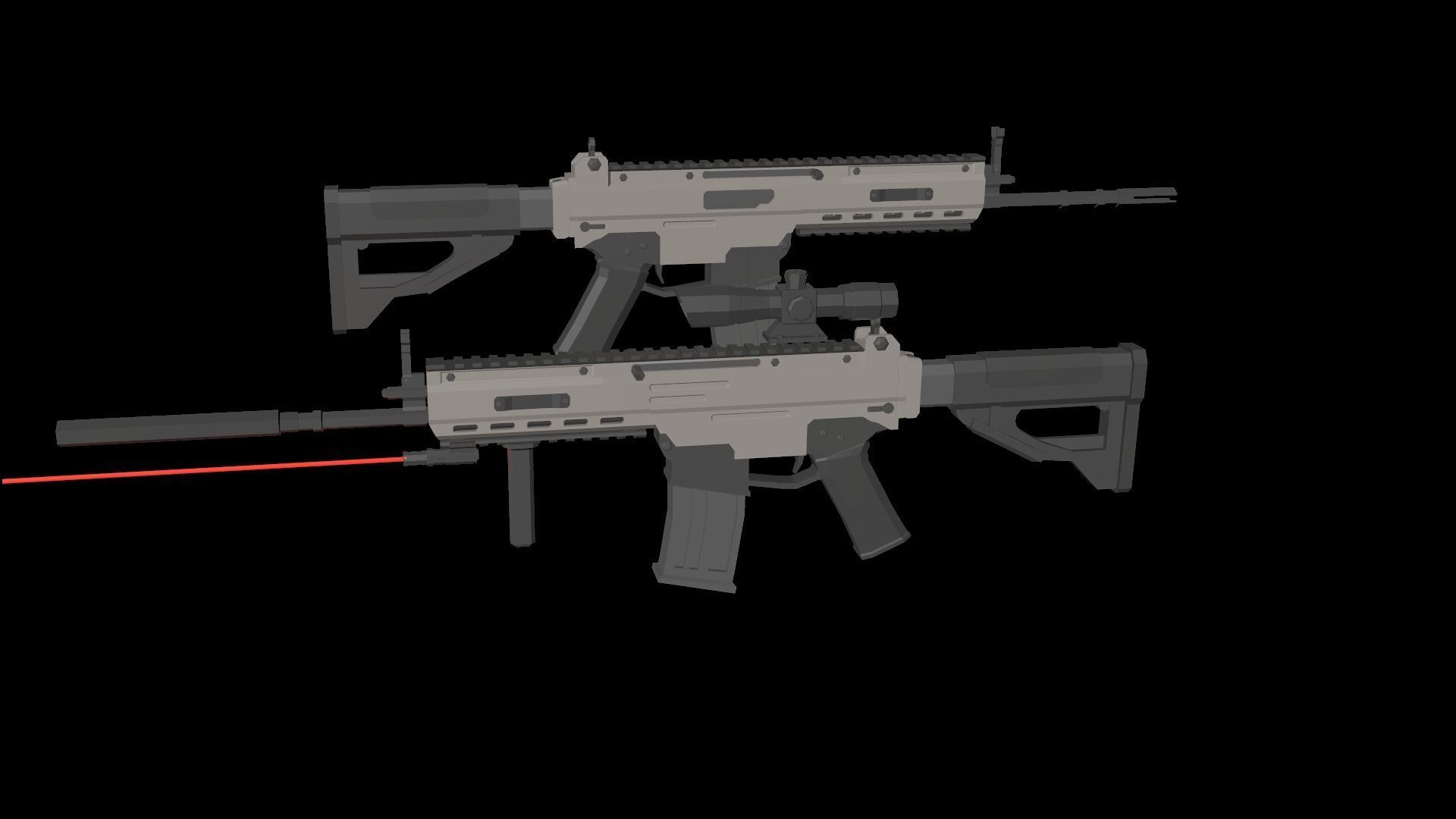 3D model LOWPOLY - ASSAULT RIFLES VOL1 VR / AR / low-poly | CGTrader