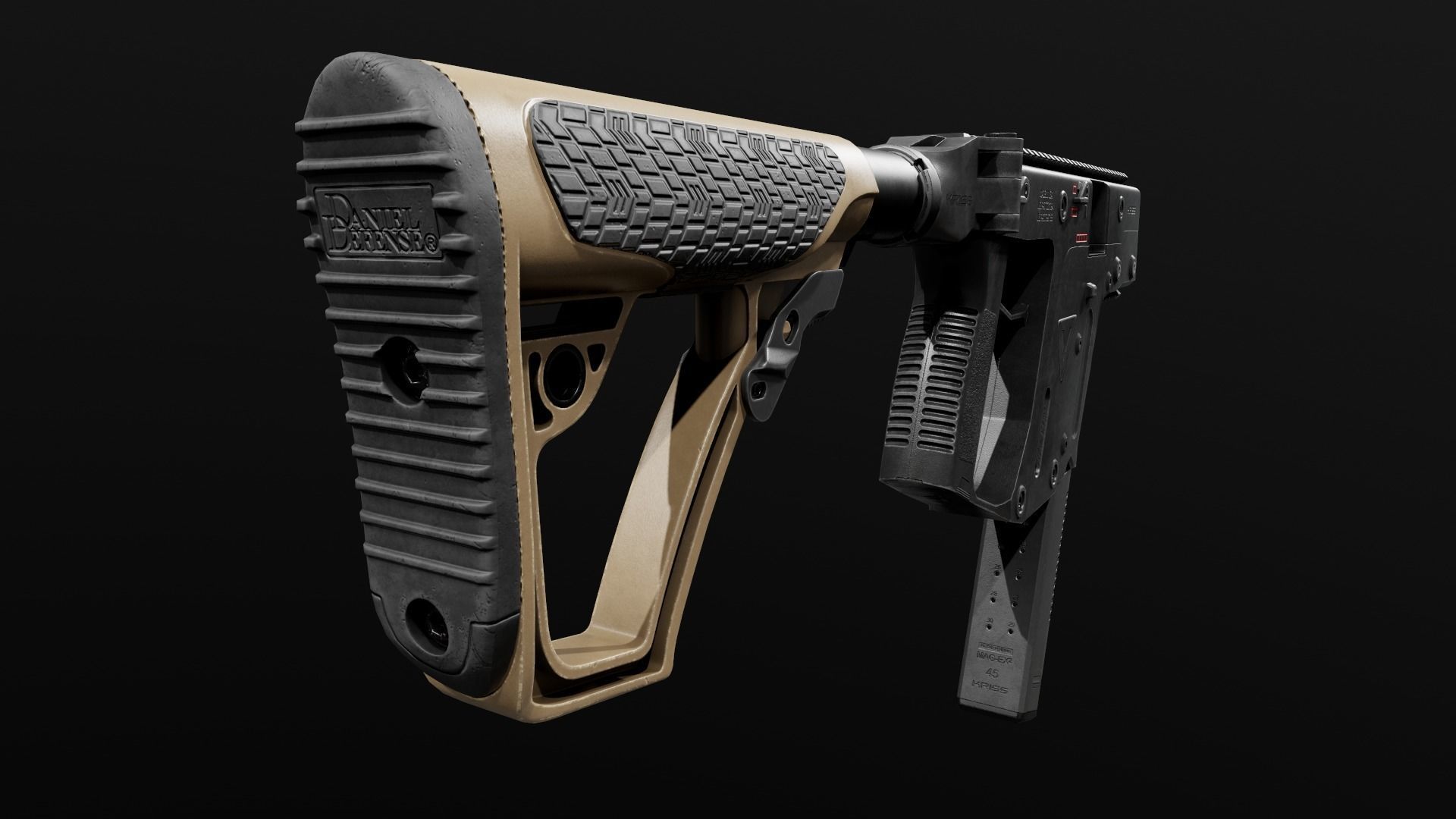 3D model Daniel Defense AR15 Collapsible Buttstock VR / AR / low-poly ...