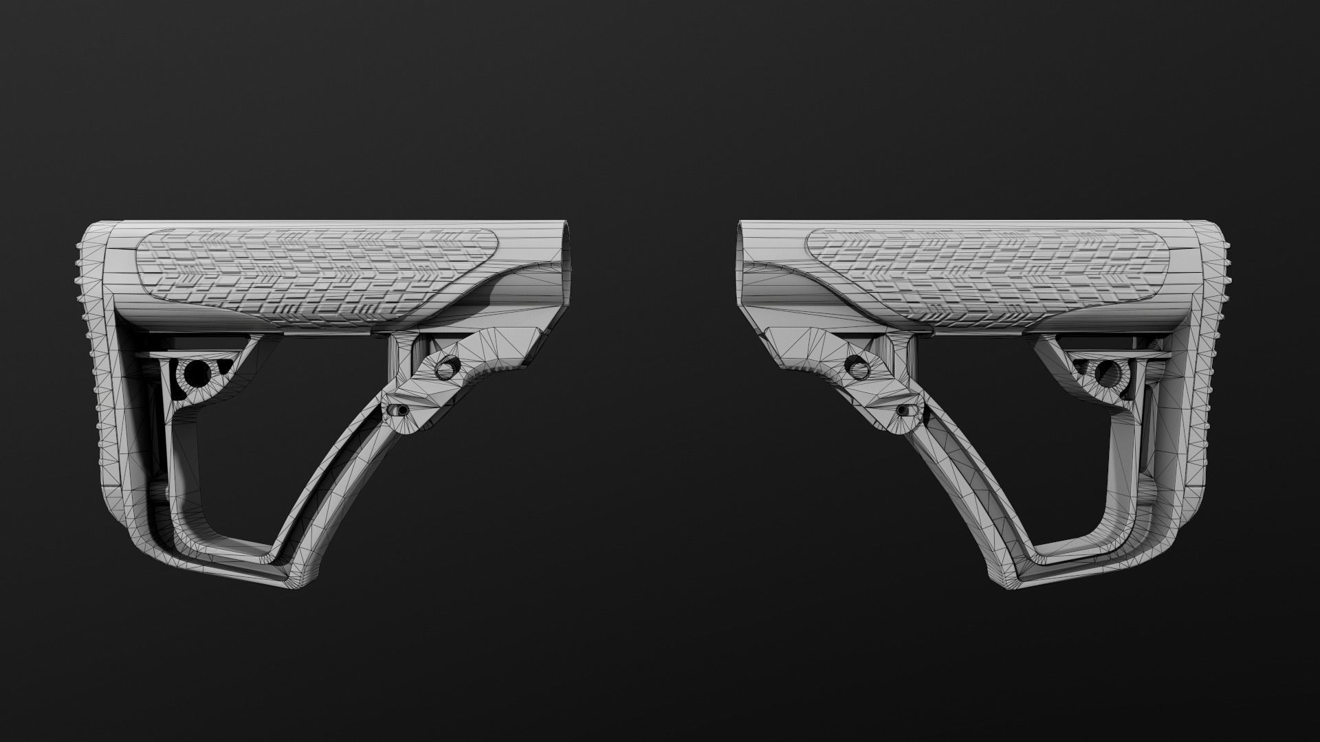 3D model Daniel Defense AR15 Collapsible Buttstock VR / AR / low-poly ...