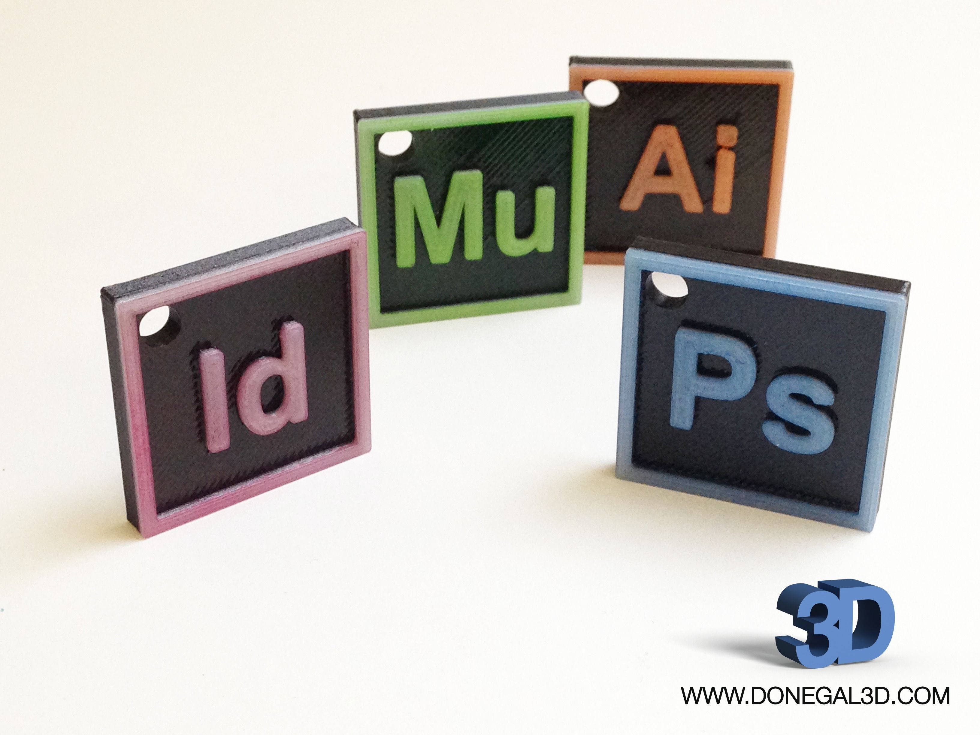 Adobe Creative Cloud Icons 3D model 3D printable | CGTrader