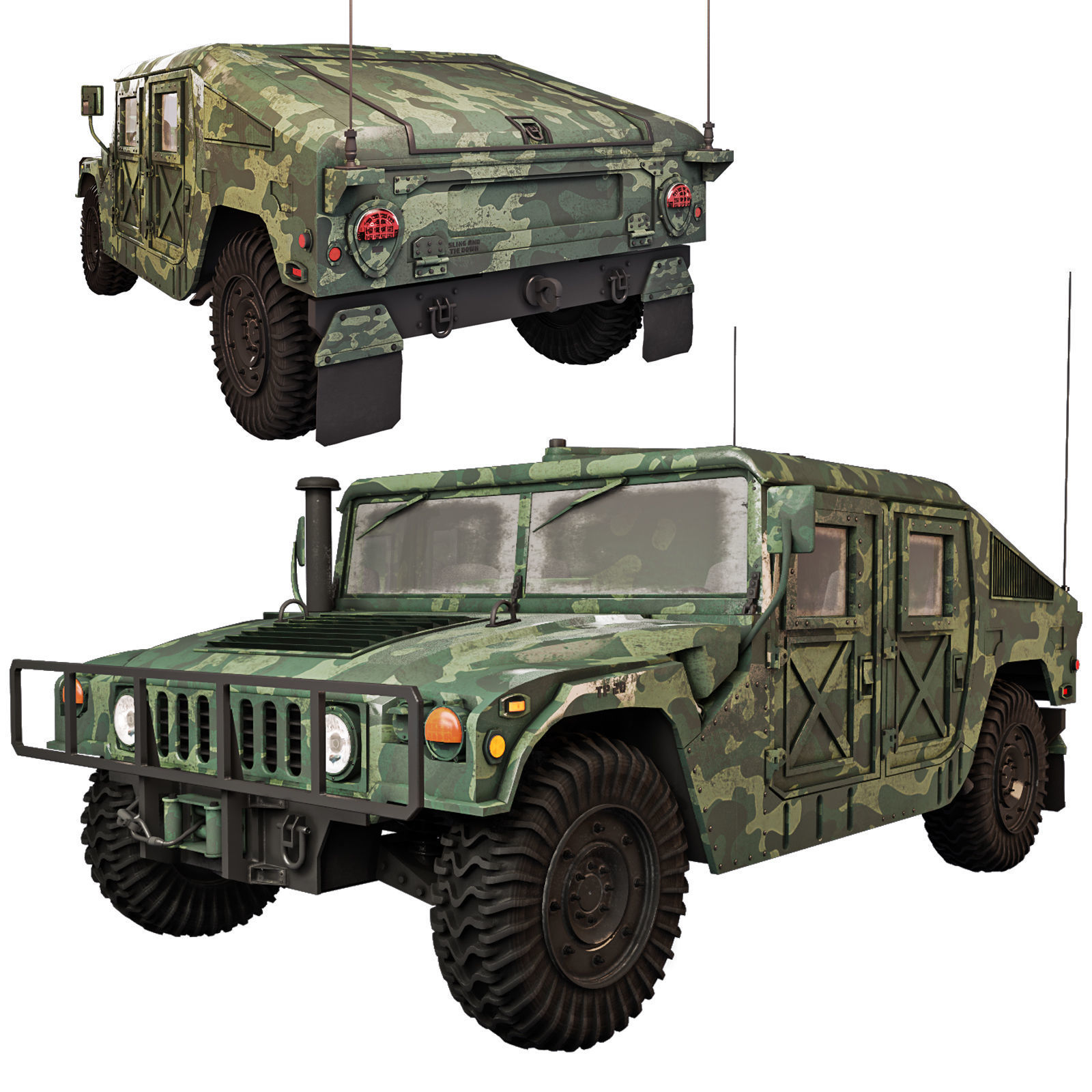Humvee Military M1151 3D model | CGTrader