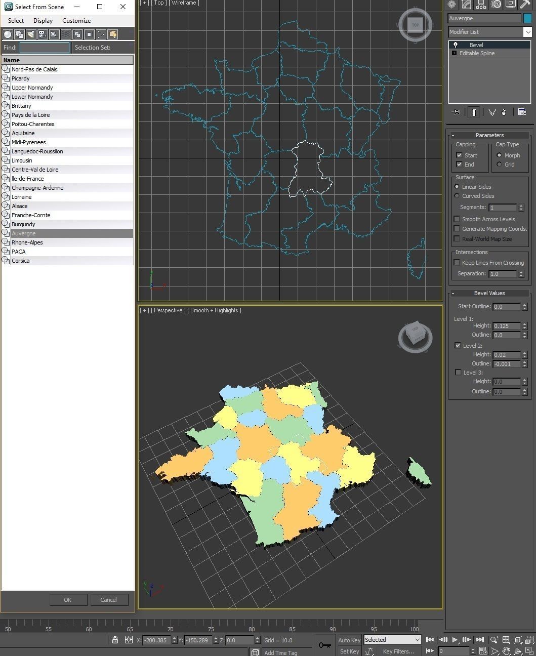 Map of France 3D model | CGTrader