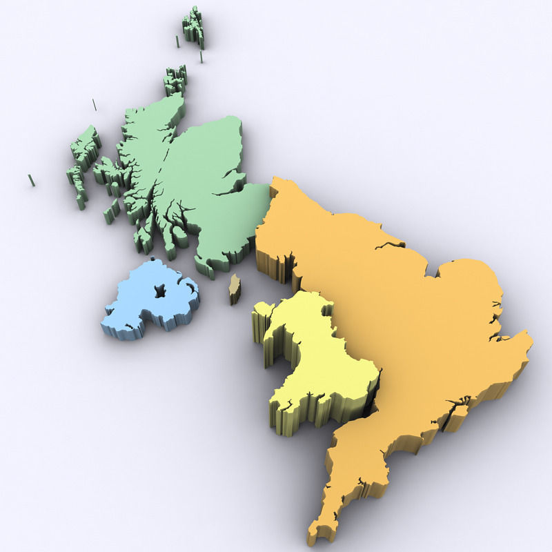 Map of the United Kingdom 3D model | CGTrader