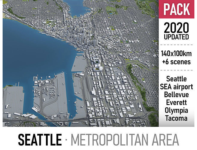 3D Model Collection Seattle Metropolitan VR / AR / low-poly | CGTrader