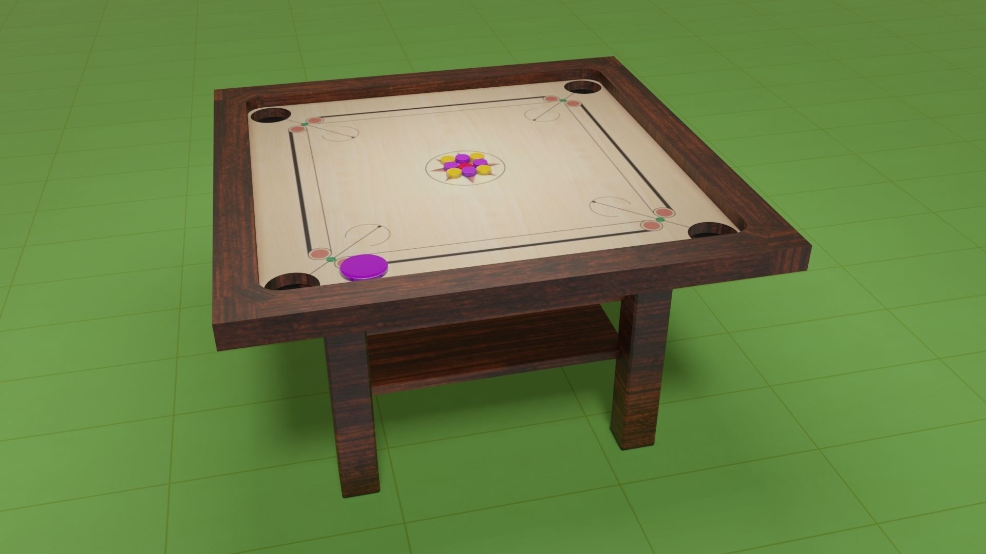 Carrom 3D with all coins and striker - Ready to Use - Animated 3D model ...