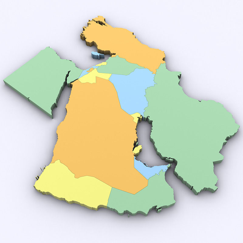 Map of the Middle East 3D Model MAX OBJ 3DS MTL TGA | CGTrader.com