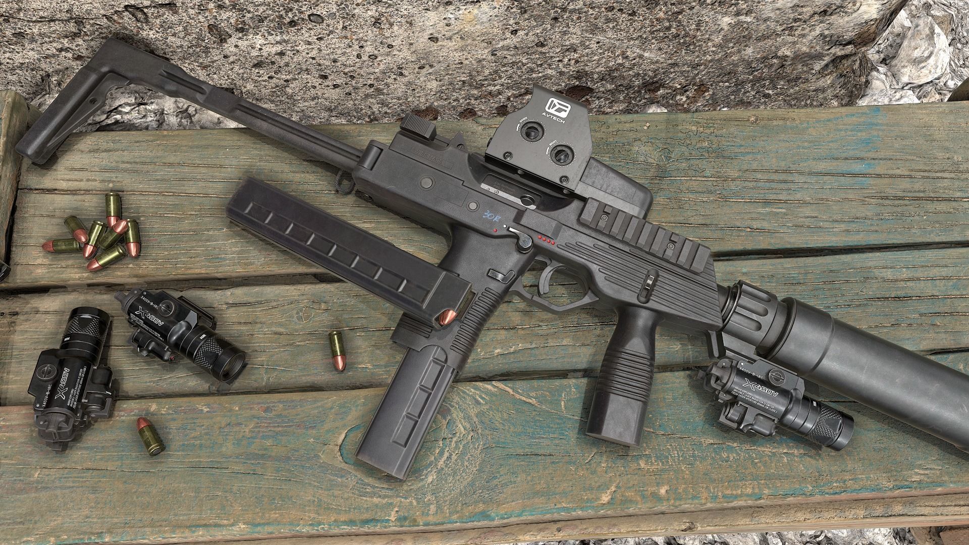 3D model MP9 SUBMACHINE GUN VR / AR / low-poly | CGTrader