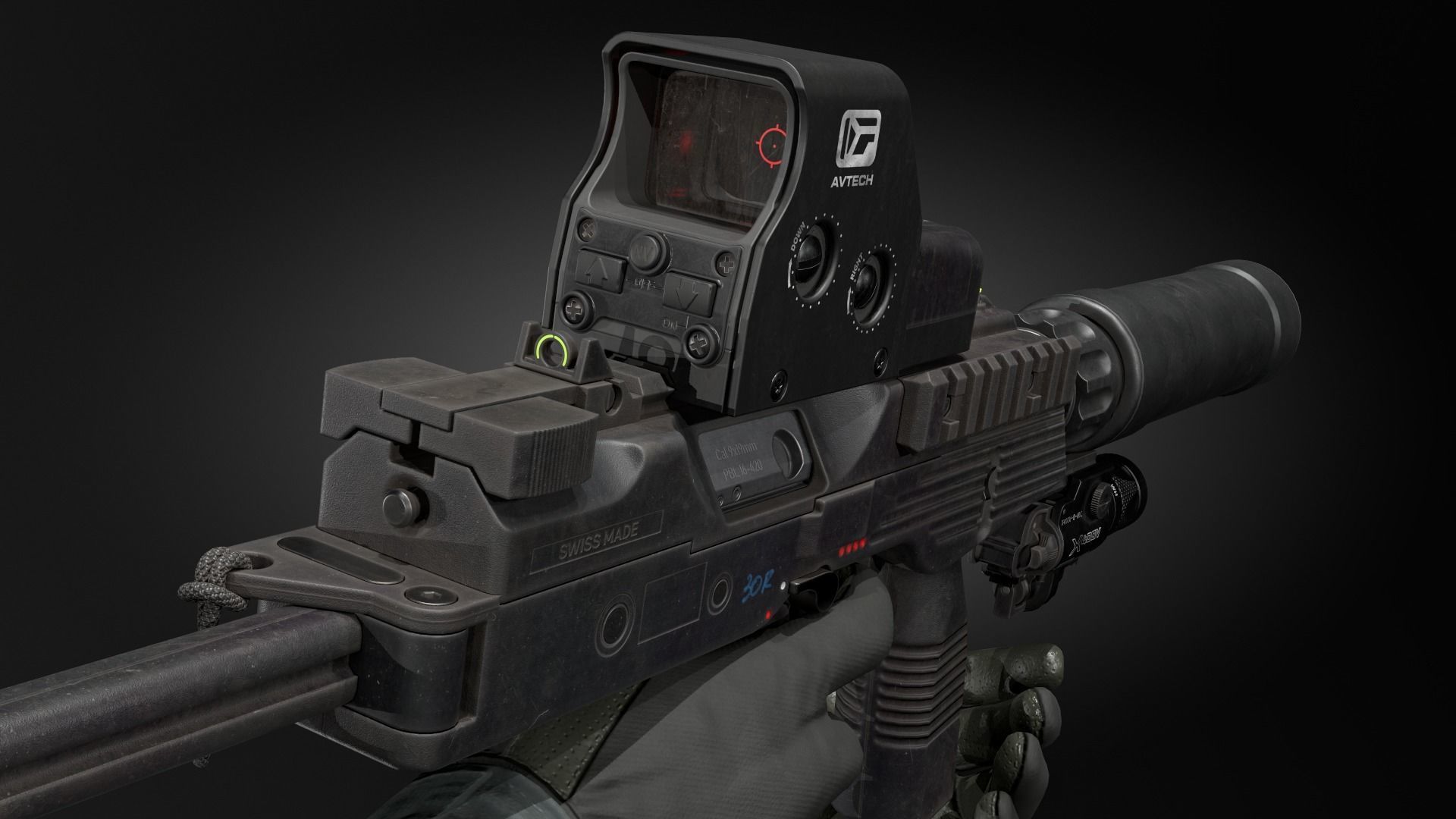 3D model MP9 SUBMACHINE GUN VR / AR / low-poly | CGTrader