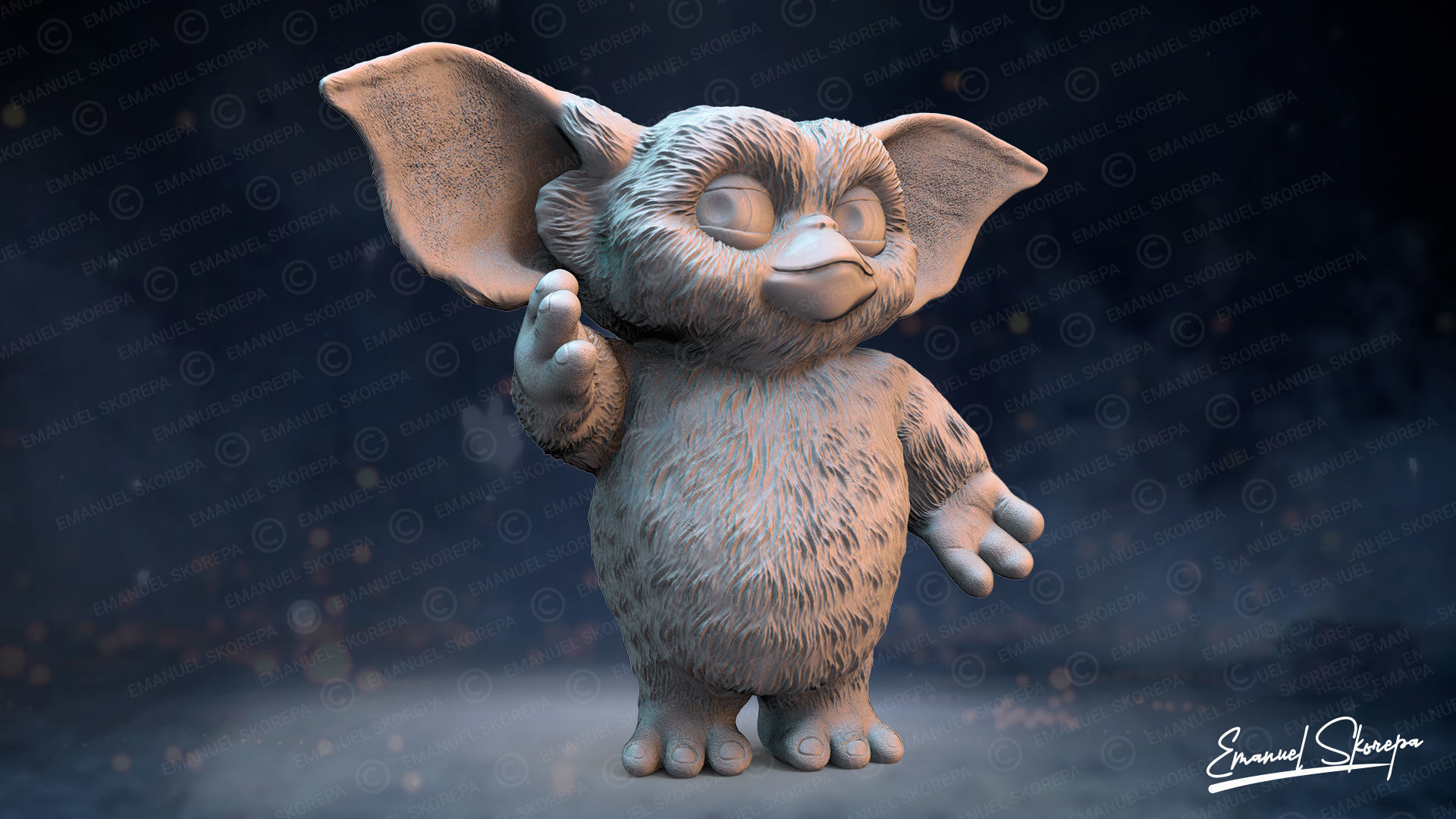 Gizmo gremlin with big ears 3D model 3D printable | CGTrader