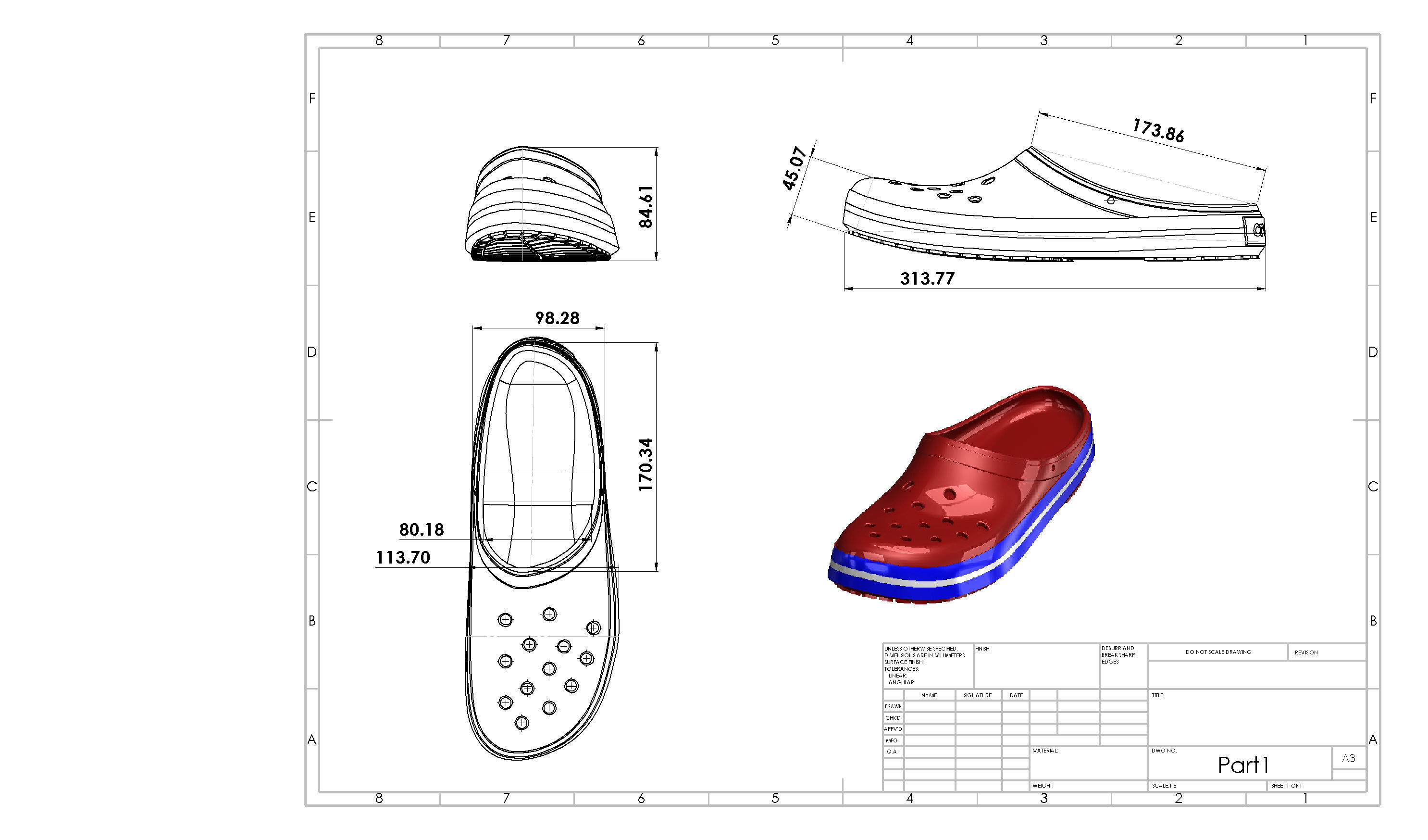 Crocs Shoe - SolidWorks 3D model | CGTrader