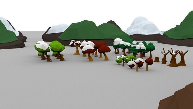 CARTOON NATURE SET 3D model | CGTrader