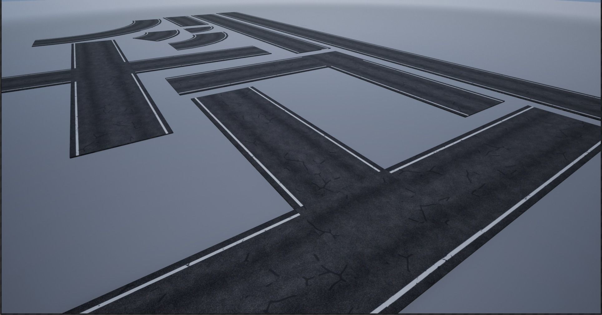 3D model modular single lane PBR road VR / AR / low-poly | CGTrader