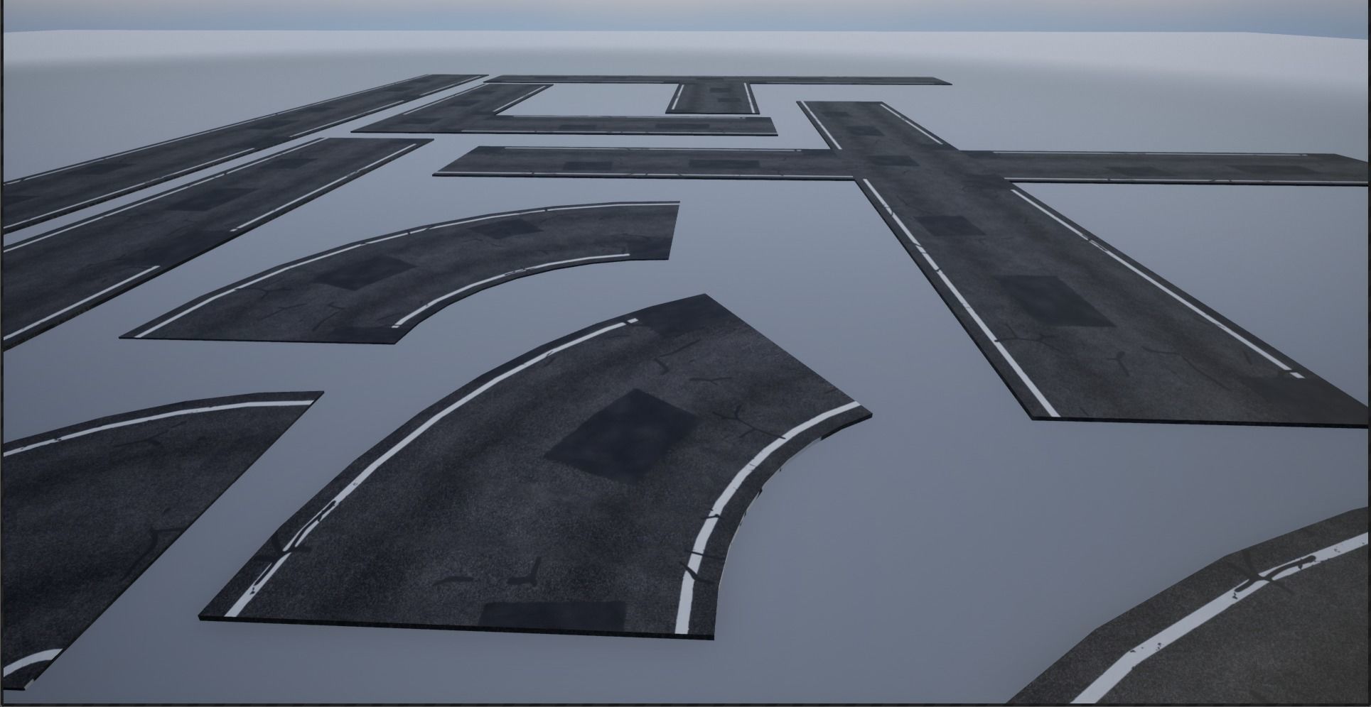 3D model modular single lane PBR road VR / AR / low-poly | CGTrader