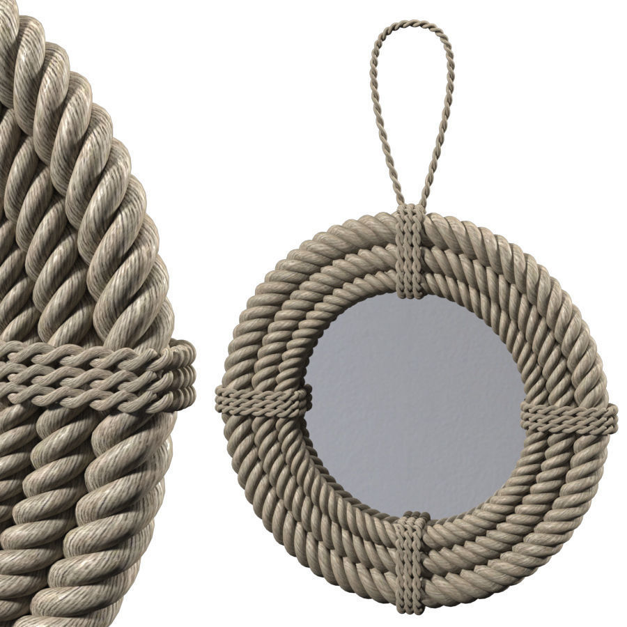 Hanging Rope Mirror 3D model | CGTrader