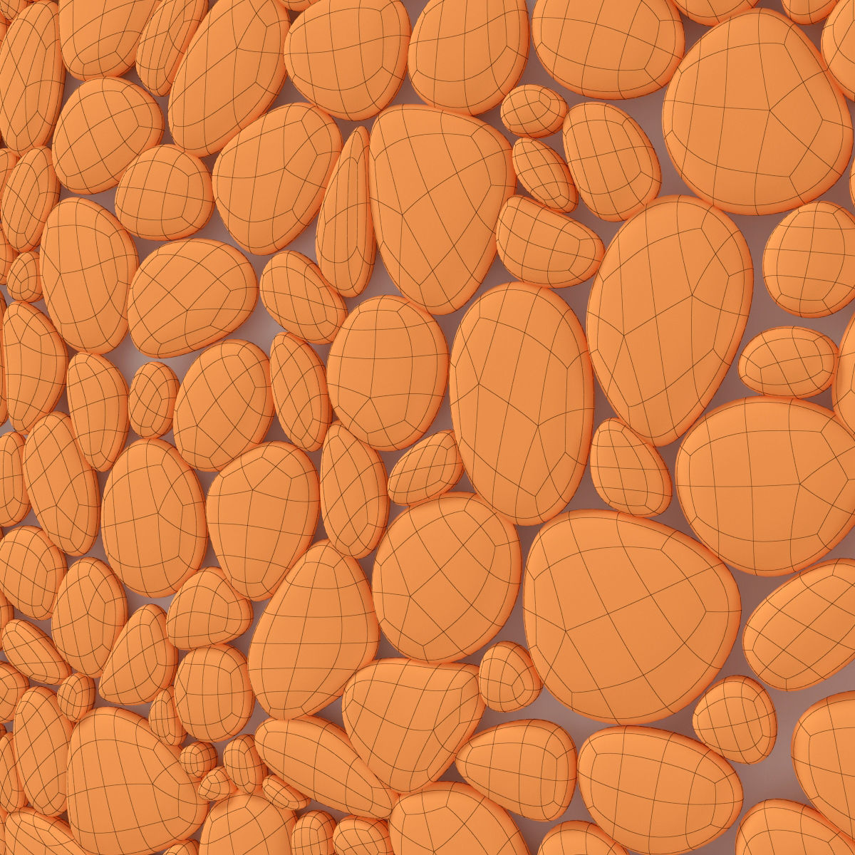 Panel smooth pebble many part 3D model | CGTrader