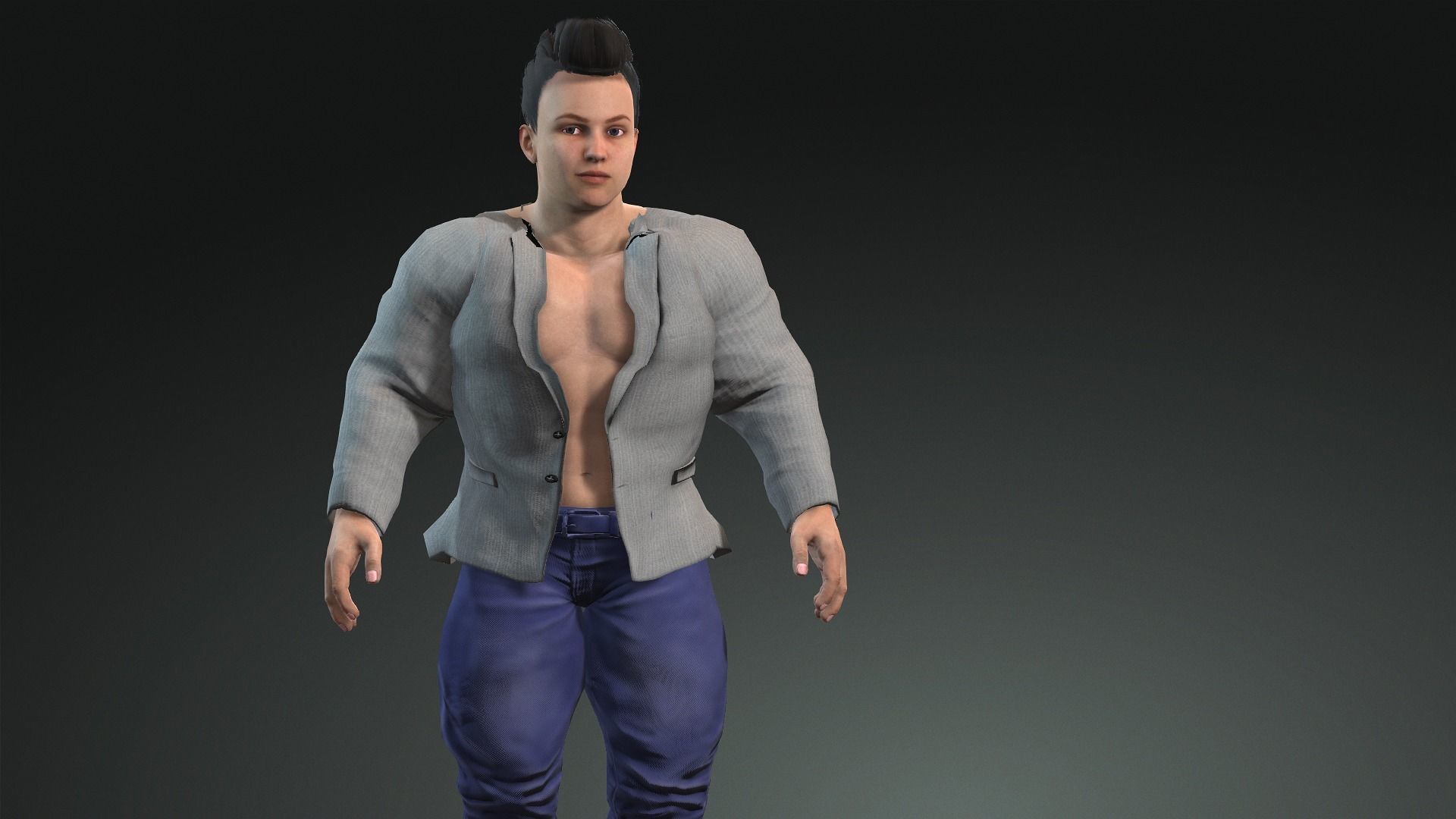 3D model BODYBUILDER man showing off his muscles VR / AR / low-poly ...