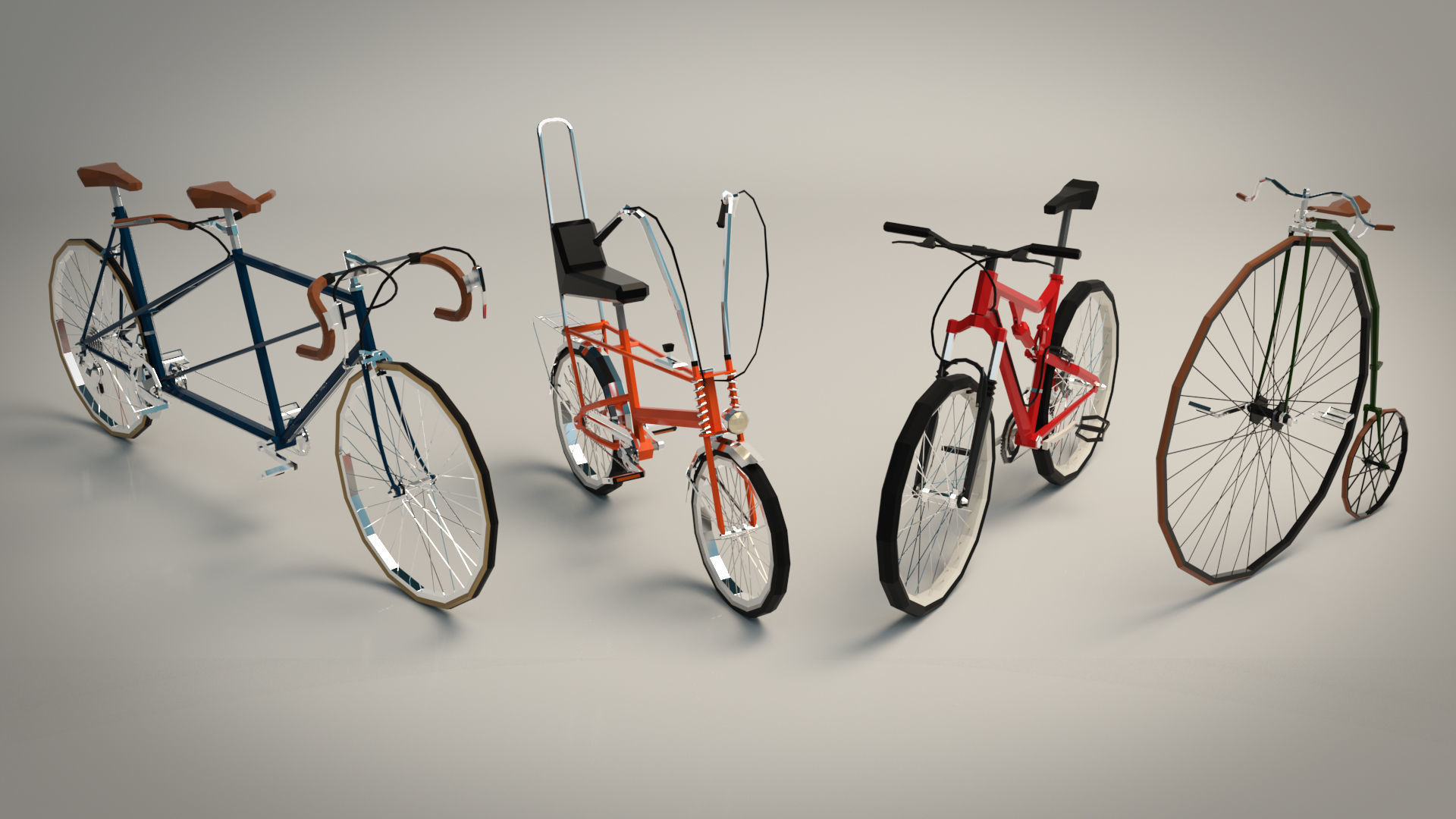 Low Poly Bike Pack 02 3D Model Collection | CGTrader