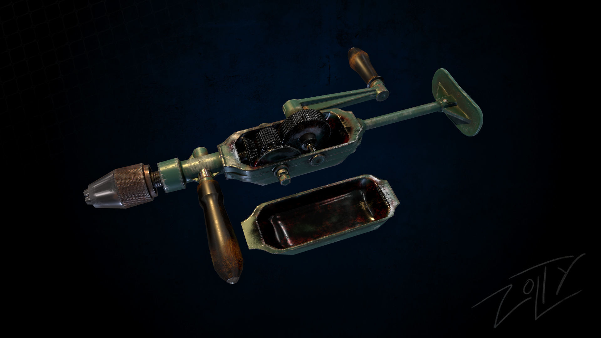 3D model Drill game ready and pbr texture VR / AR / low-poly | CGTrader