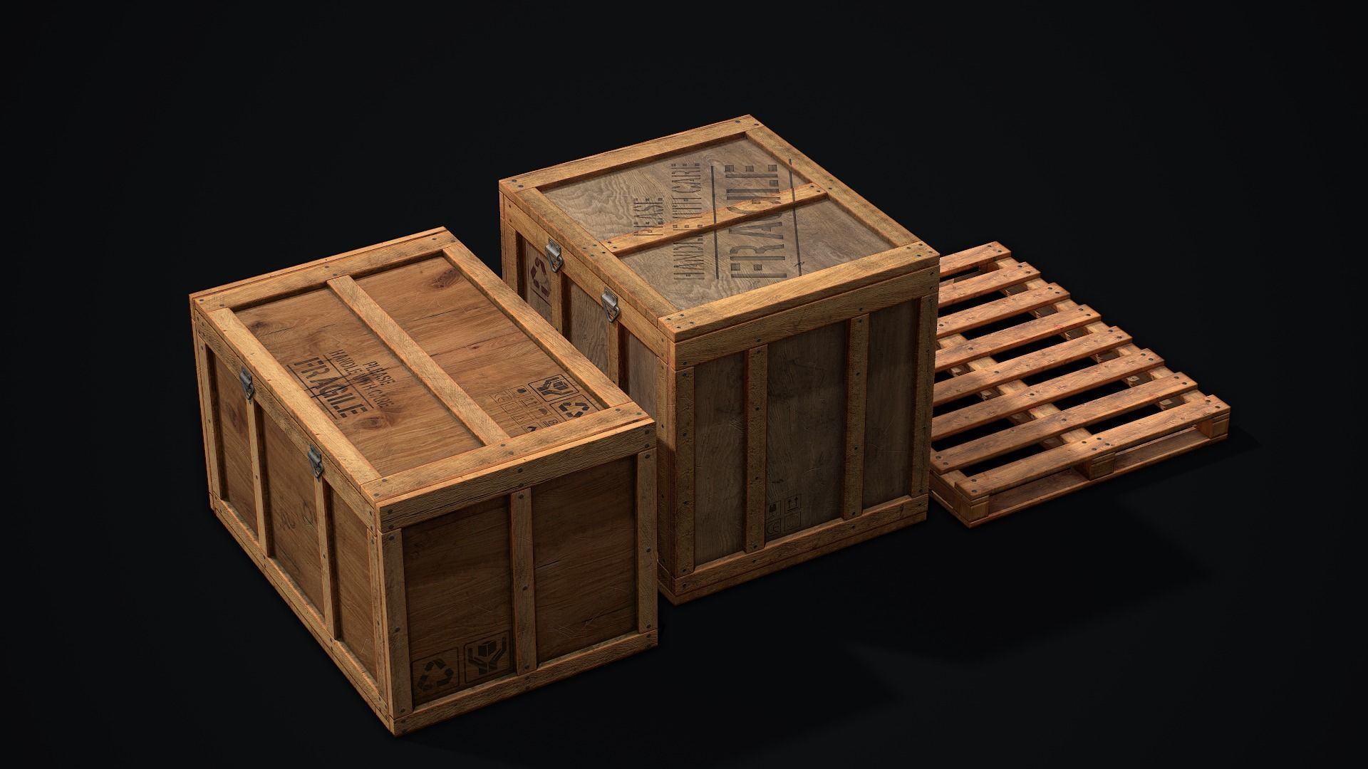 3D model Wooden Shipping Container VR / AR / low-poly | CGTrader