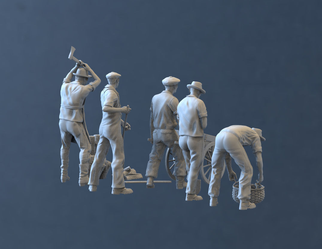working people 3D model 3D printable | CGTrader