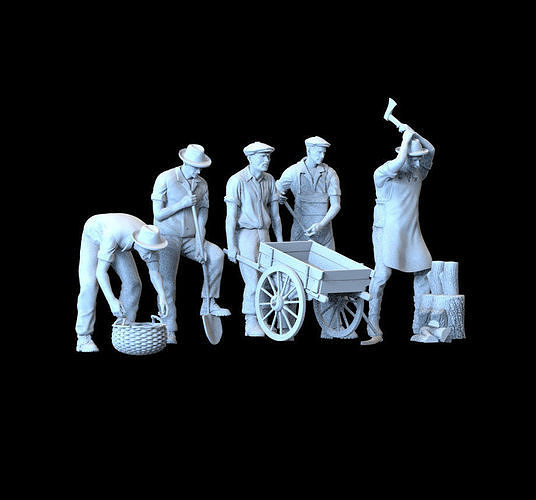 working people 3D model 3D printable | CGTrader