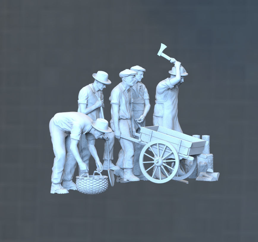 working people 3D model 3D printable | CGTrader