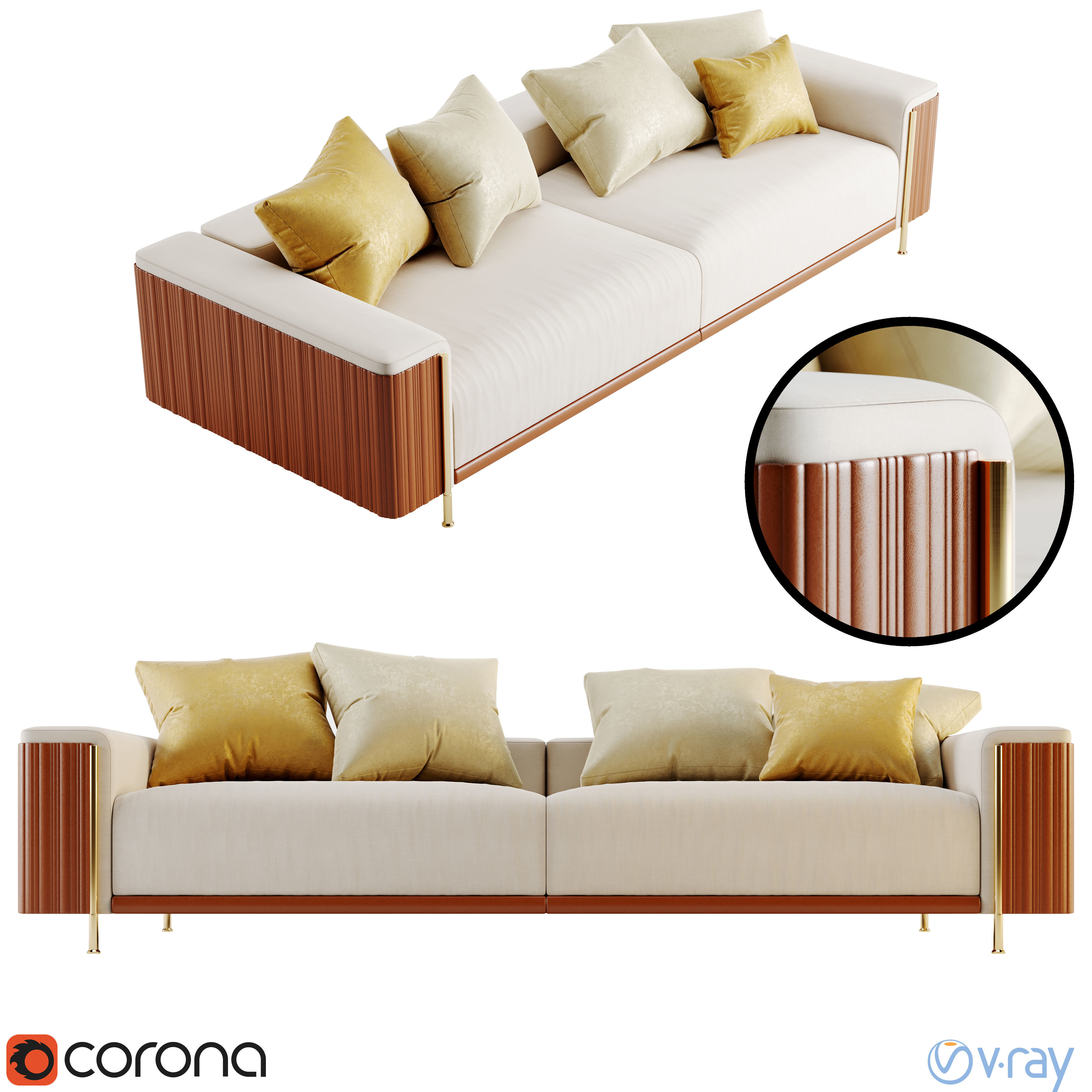 3D model DEVEN SOFA VR / AR / low-poly | CGTrader
