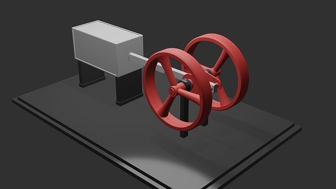 Simple animated engine free 3D model animated rigged | CGTrader