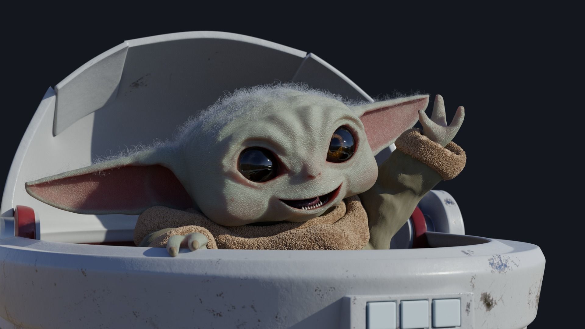Baby Yoda free 3D model animated | CGTrader