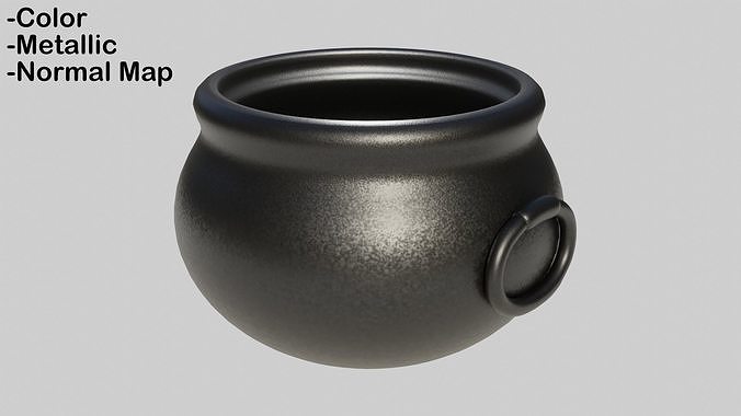 3D model Cauldron color metallic normal map VR / AR / low-poly | CGTrader