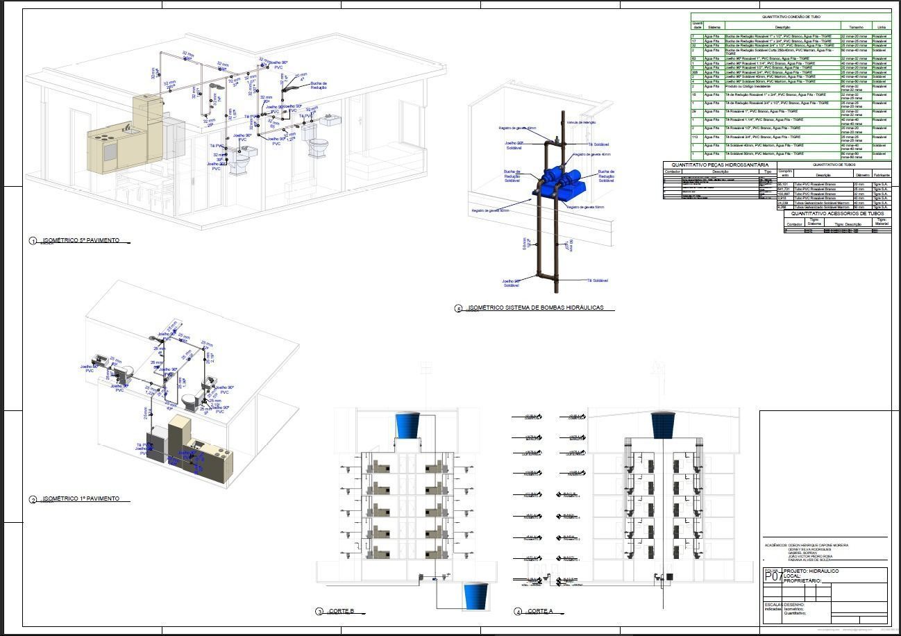 Architectural and hydrosanitary - Arquitetura e hidros REVIT 3D model ...