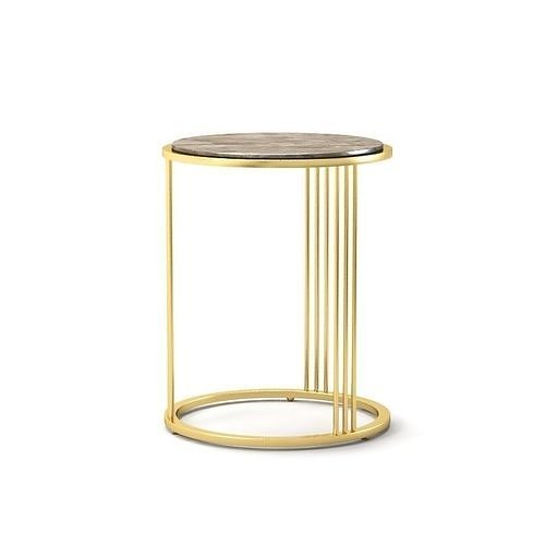 Round Pink Quartz Side Table 3D model | CGTrader