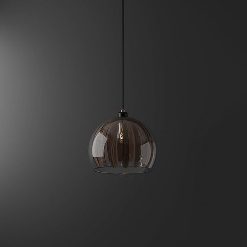 Simple Glass Lamp With Wood Details free 3D model | CGTrader